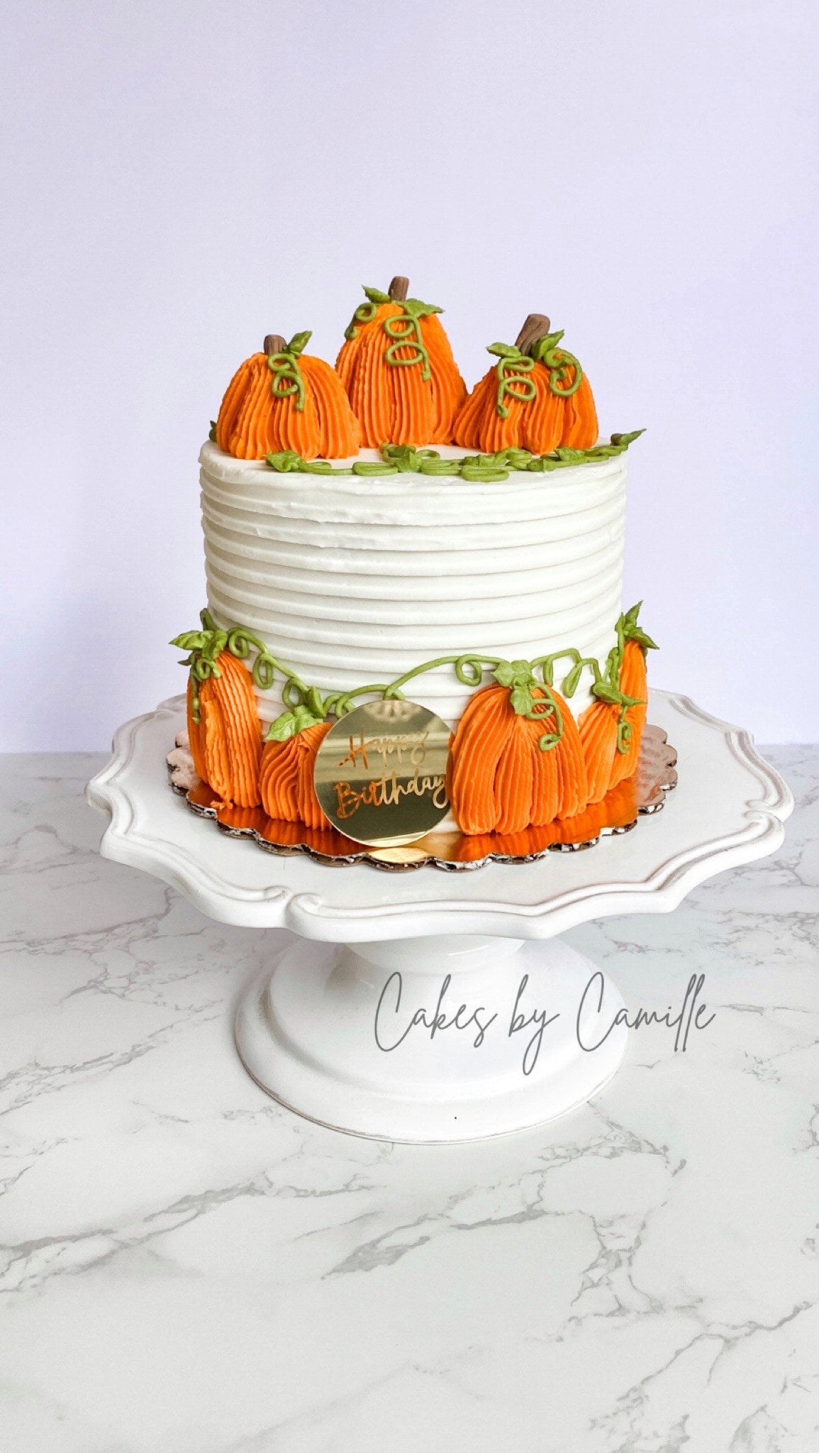 Buttercream Pumpkin Patch Cake | Cakes by Camille
